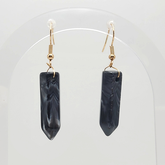 Jewelry | Marbled Geometric Column Dangle Earrings | Poshmark